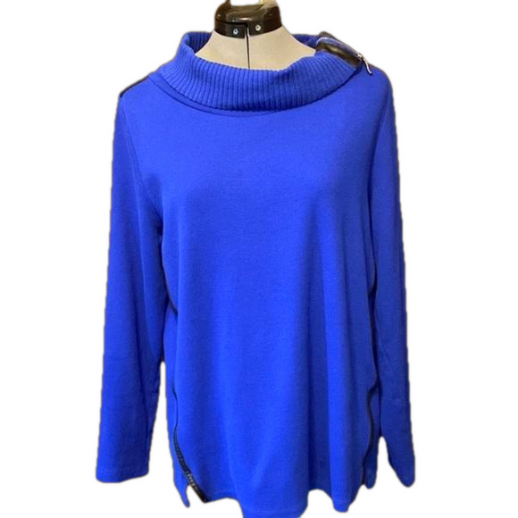 Rafaella | Sweaters | Rafaella Blue Long Sleeve Pullover Sweater With ...